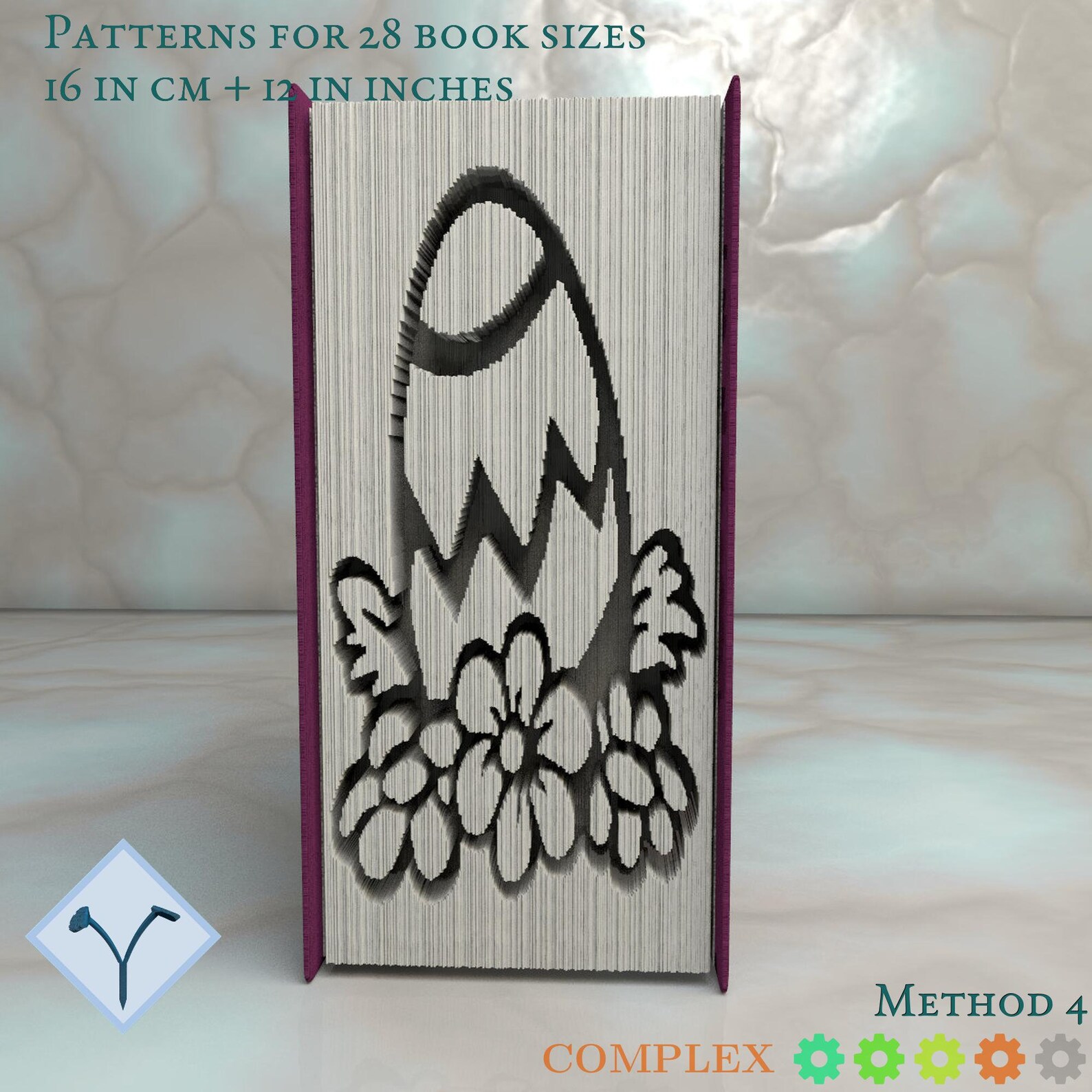 Easter Egg: Book Folding Pattern, Instruction DIY Folded Book Art, Cut ...