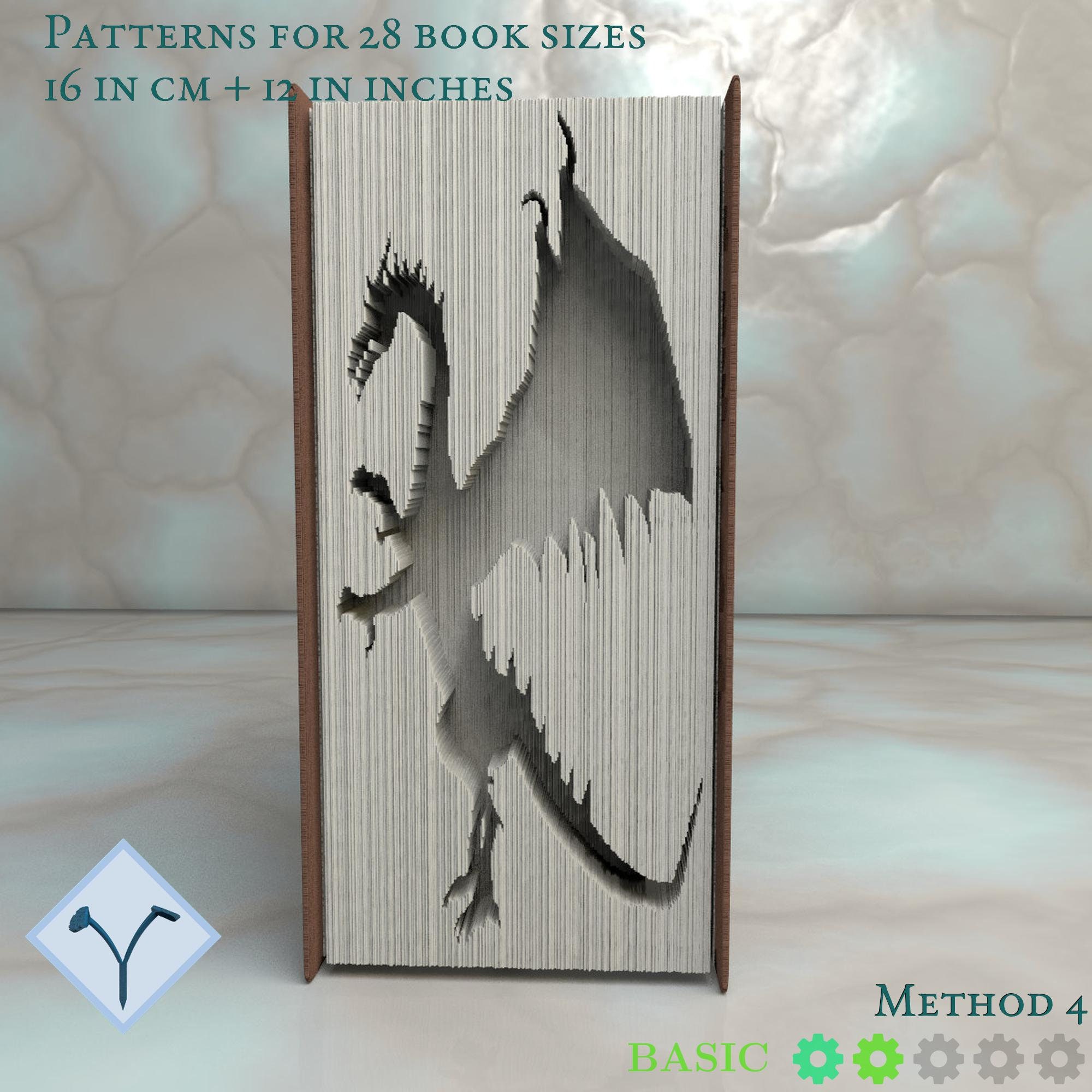 Standing Dragon: Book Folding Pattern Instruction DIY Folded | Etsy