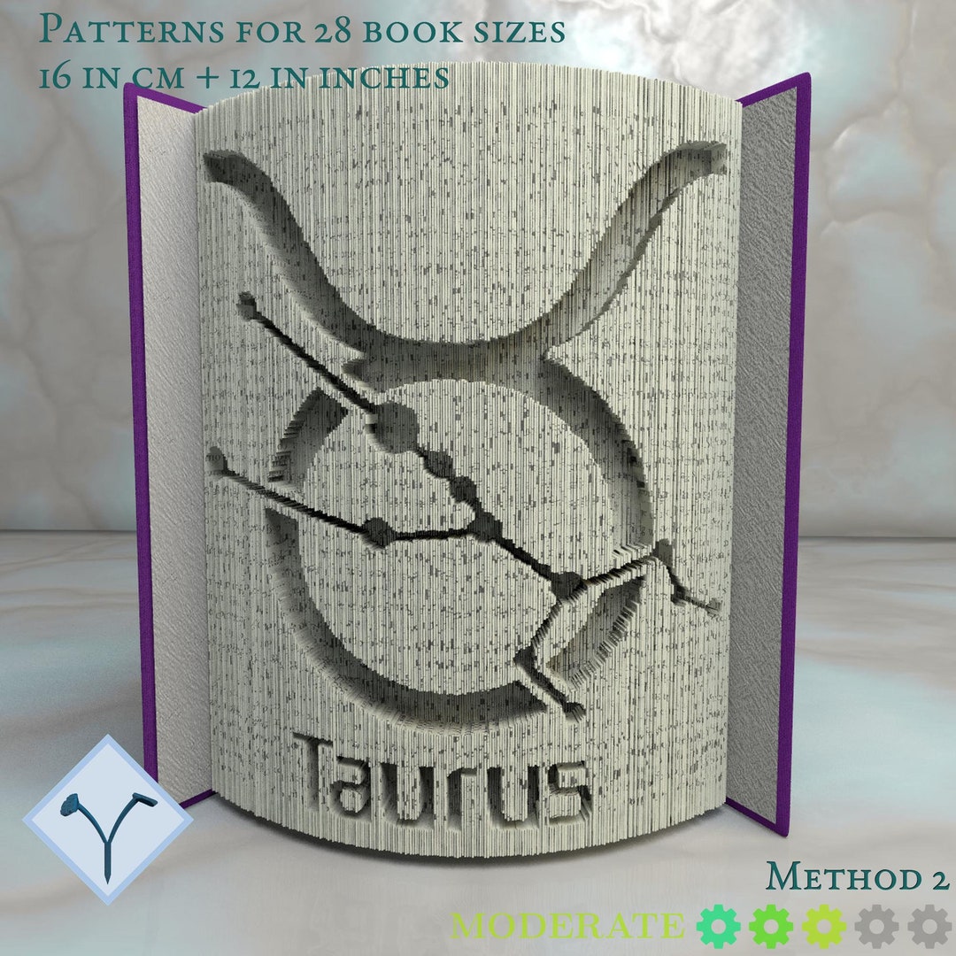 Zodiac Symbol - Taurus: Book Folding Pattern, Instruction DIY Folded ...