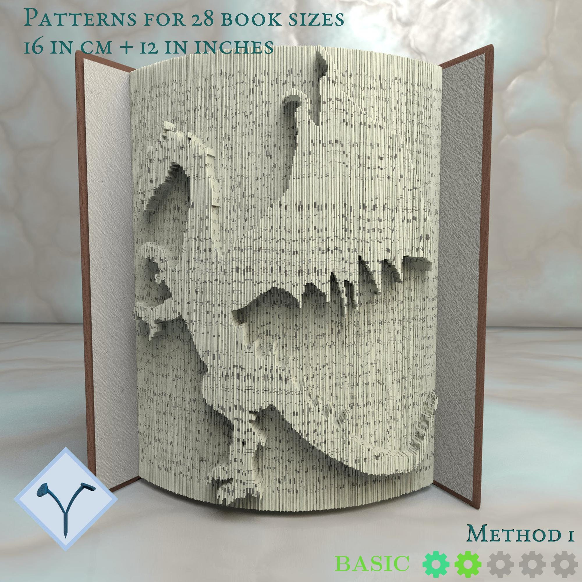 Standing Dragon: Book Folding Pattern Instruction DIY Folded | Etsy