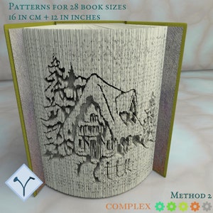 Cottage in Winter: Book Folding Pattern, Instruction DIY Folded Book ...