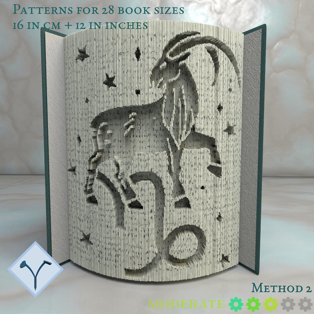 Zodiac Symbol - Capricornus: DIY Cut & Fold Art, Book Folding Pattern ...
