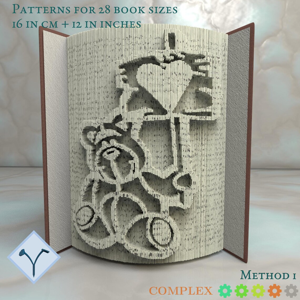 Teddy Bear in Love: Book Folding Pattern Instruction DIY - Etsy