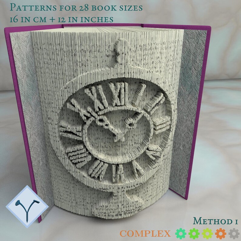 Steampunk Clock: Book Folding Pattern Instruction DIY Folded | Etsy