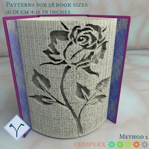Rose Flower: Book Folding Pattern, Instruction DIY Folded Book Art, Cut ...
