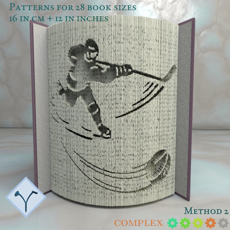 Sport Hockey Player: Book Folding Pattern Instruction DIY | Etsy