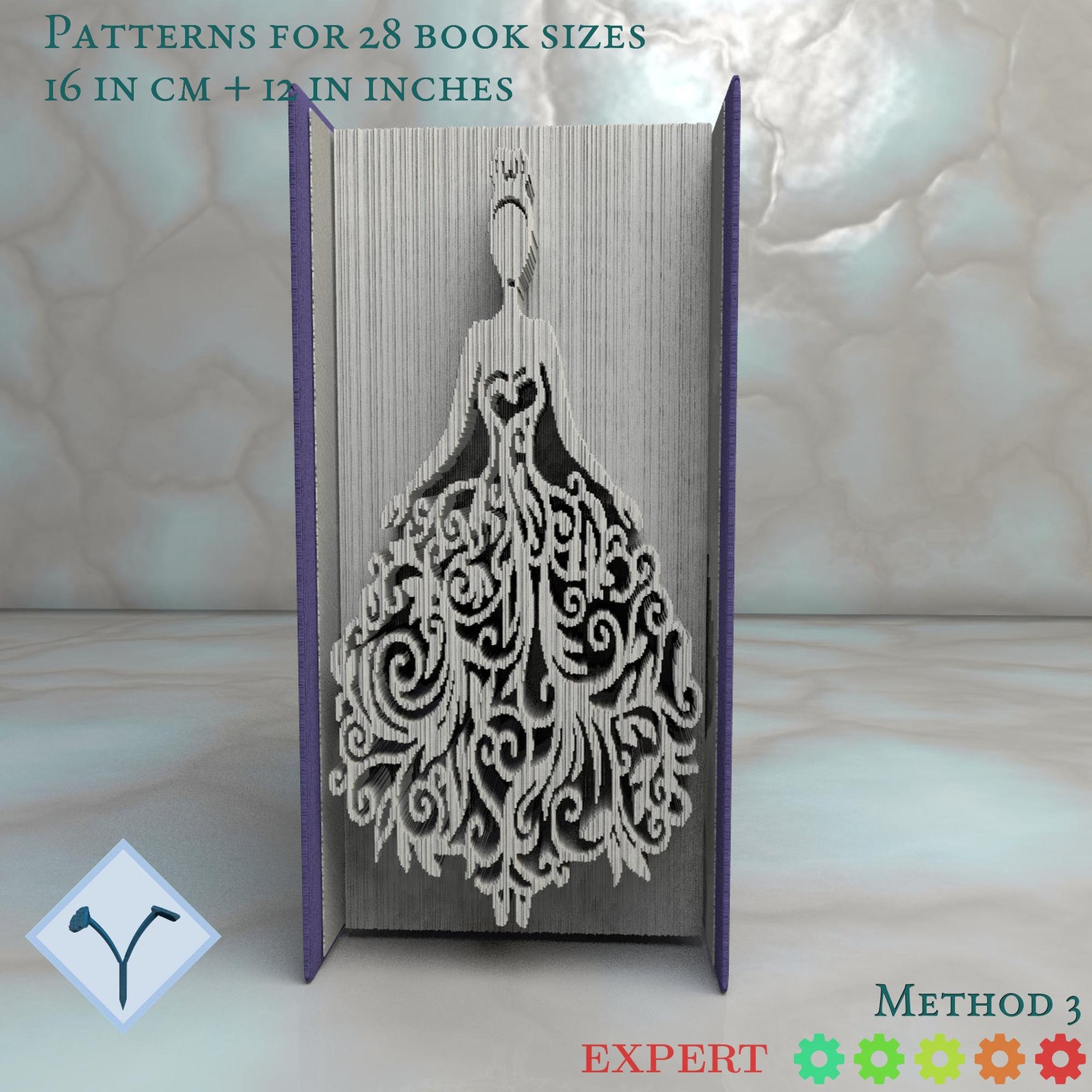 Bride and Wedding Dress: Book Folding Pattern Instruction DIY - Etsy