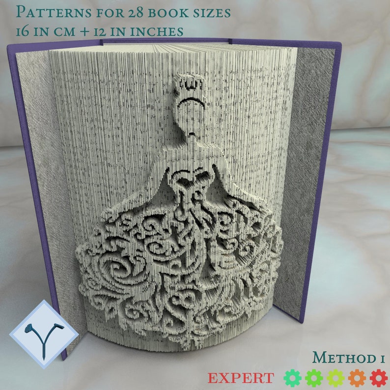 Bride and Wedding Dress: Book Folding Pattern Instruction DIY - Etsy