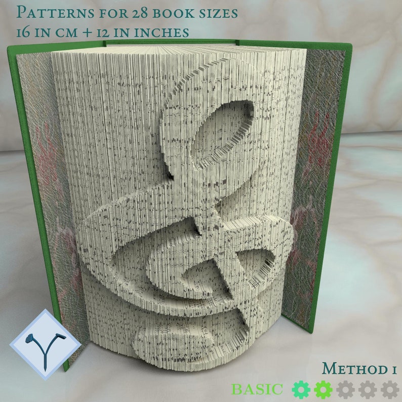 Treble Clef: Book Folding Pattern, Instruction DIY Folded Book Art, Cut ...