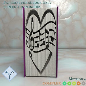 Musical Sounds in Heart: Book Folding Pattern, Instruction DIY Folded ...