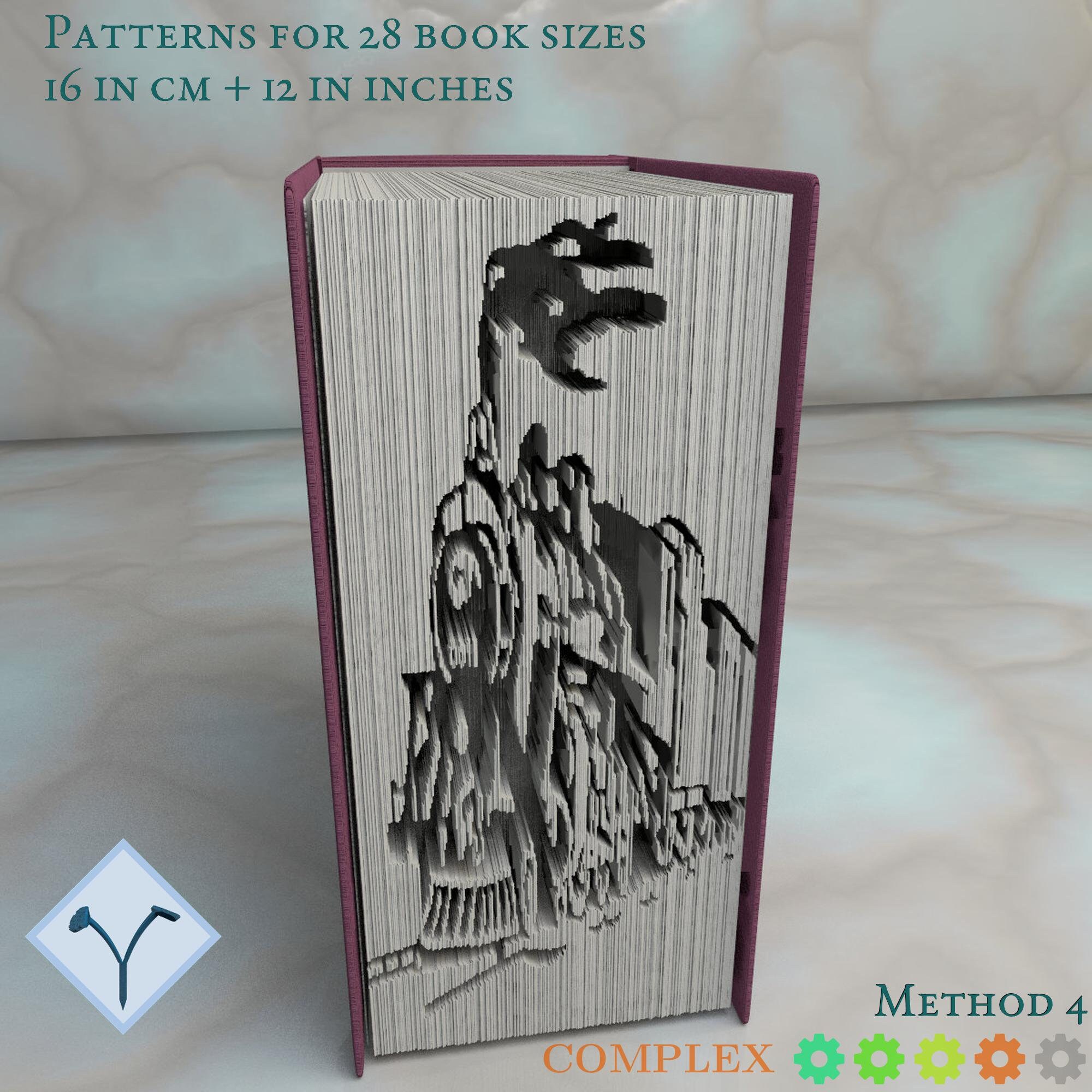 Train: Book Folding Pattern Instruction DIY folded book art | Etsy