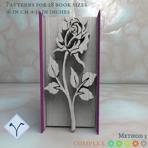 Rose Flower: Book Folding Pattern, Instruction DIY Folded Book Art, Cut ...