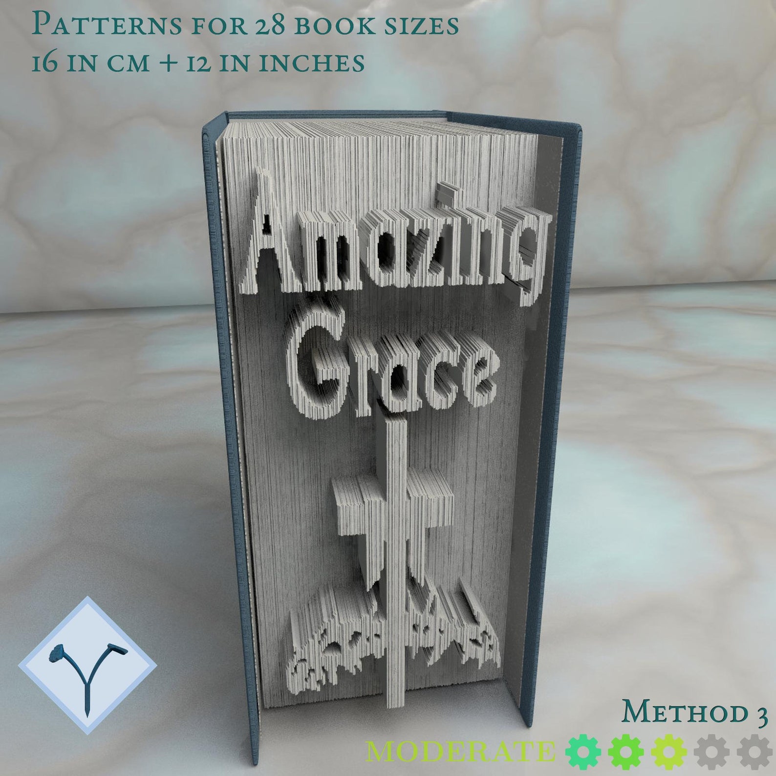 Cross Amazing Grace: Book Folding Pattern Instruction DIY | Etsy