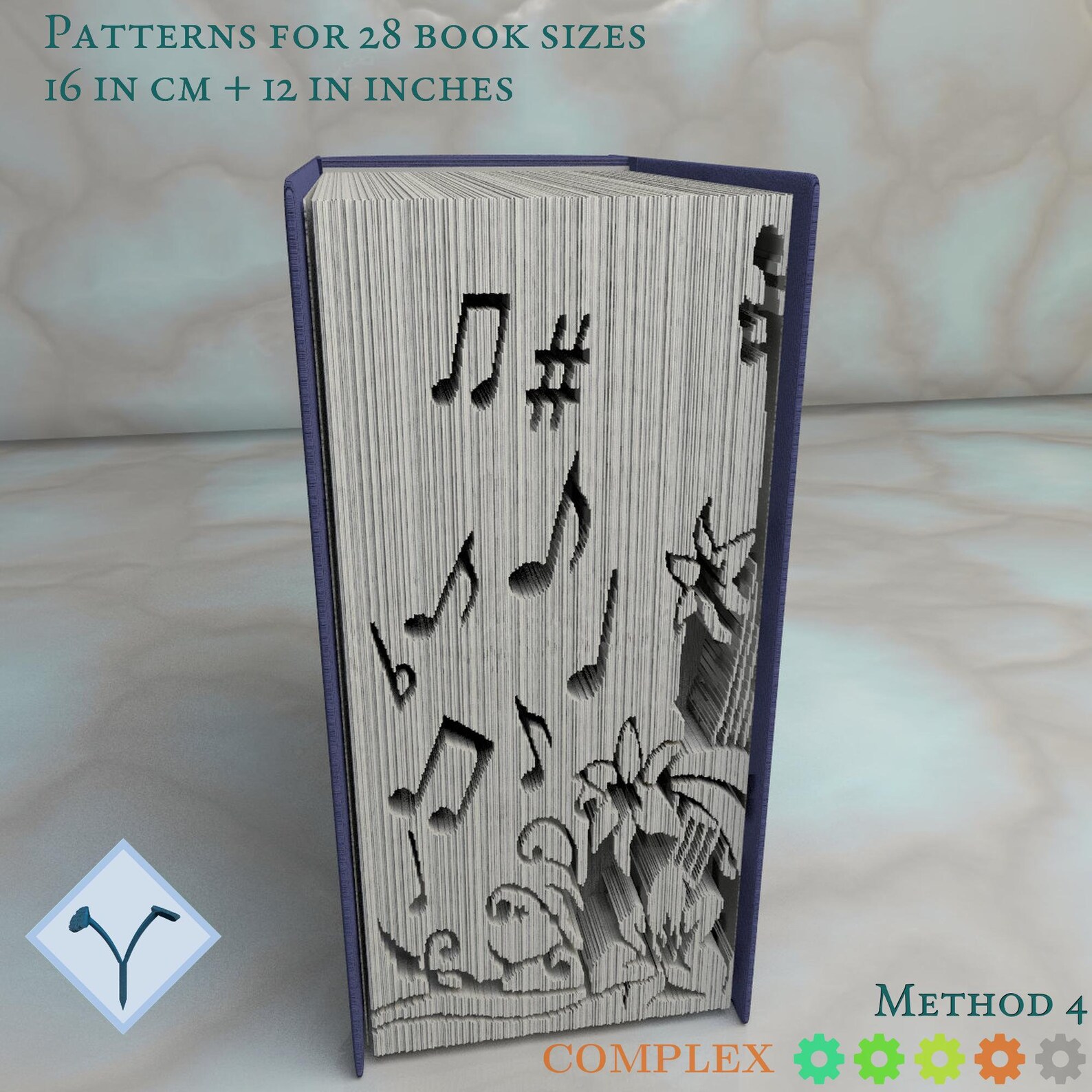 Violin, Viola, Cello, Lilies and Musical Notes: Book Art Pattern ...