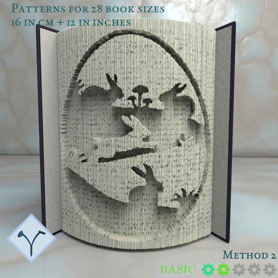 Easter Egg With Rabbits: Book Folding Pattern, Instruction DIY Folded ...