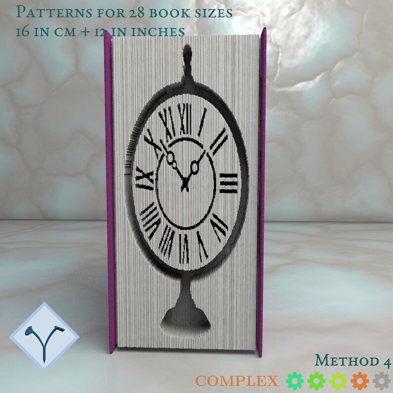 Steampunk Clock: Book Folding Pattern Instruction DIY Folded | Etsy