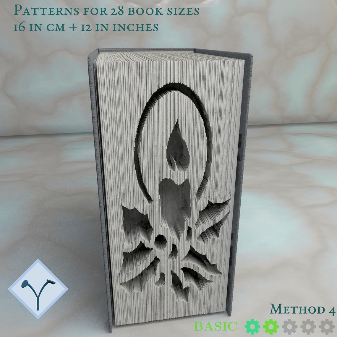 Christmas Candle: Book Folding Pattern Instruction DIY Folded - Etsy