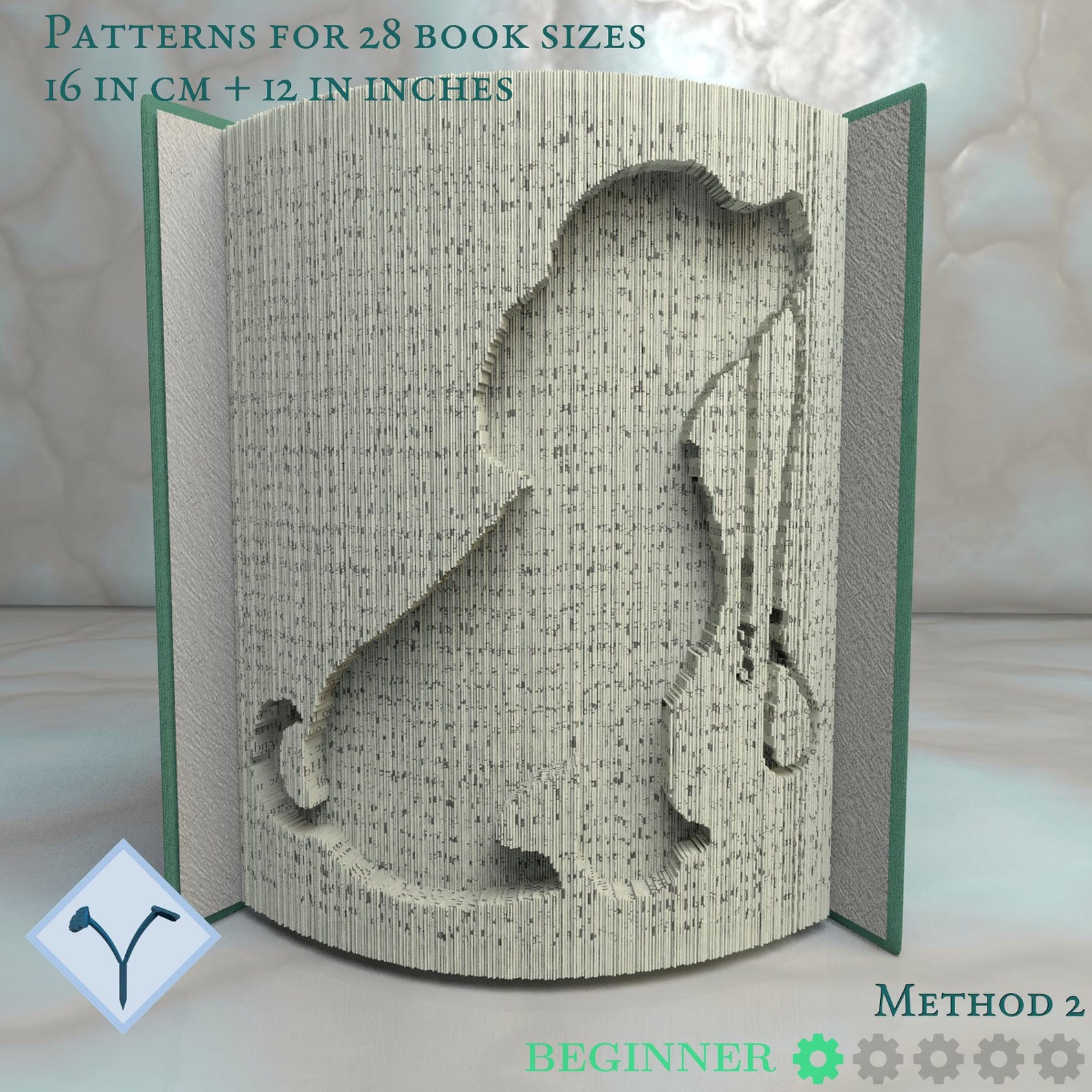 Puppy With Leash: Book Folding Pattern Instruction DIY folded | Etsy