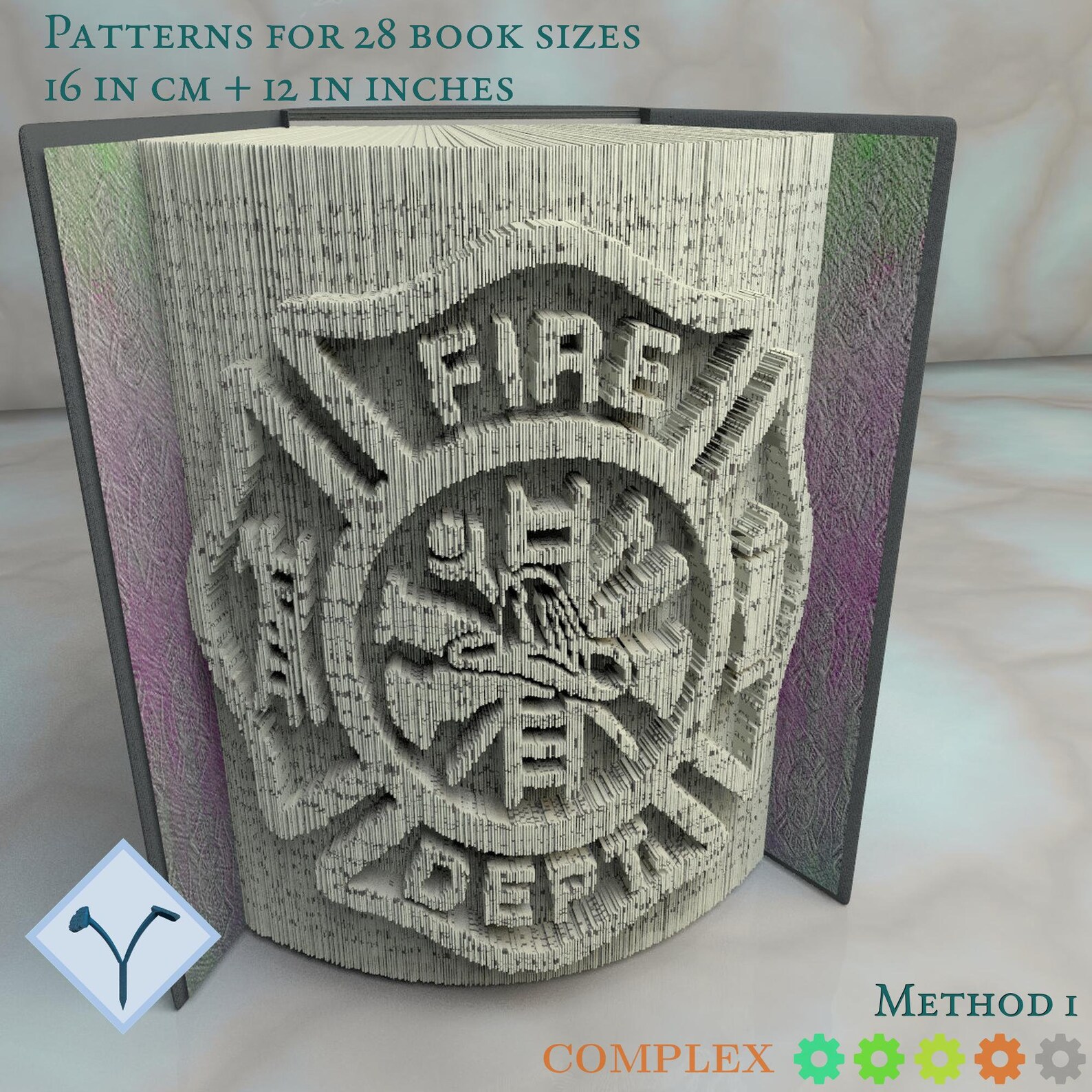 Firefighter Badge: Book Folding Pattern Instruction DIY - Etsy