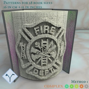 Firefighter Badge: DIY Cut & Fold Art, Book Folding Pattern and ...