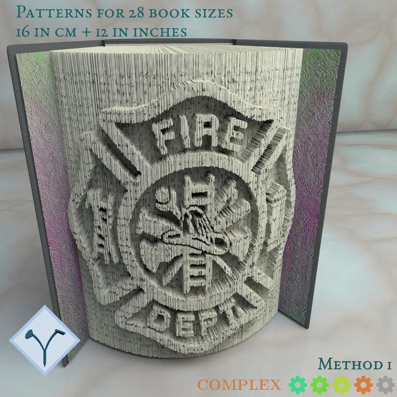 Firefighter Badge: Book Folding Pattern Instruction DIY - Etsy