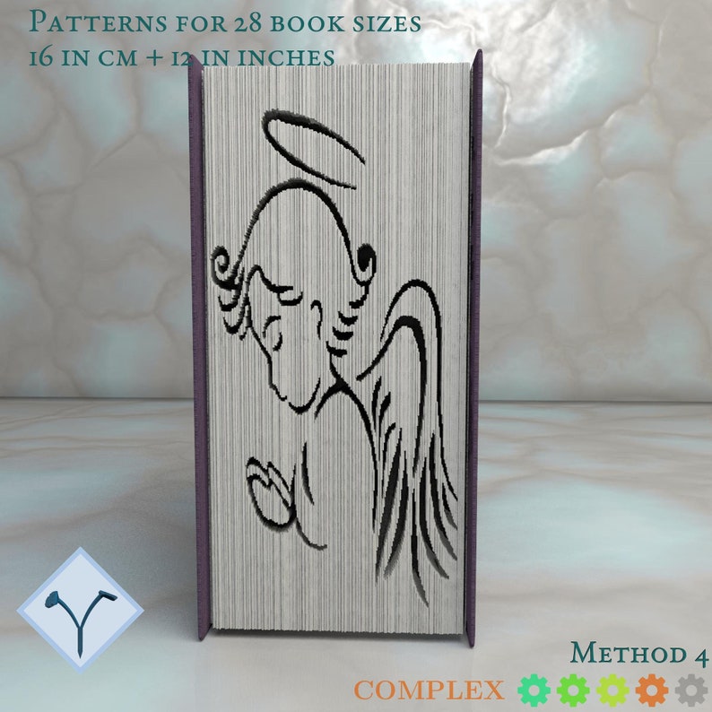 Praying Angel: Book Folding Pattern, Instruction DIY Folded Book Art ...