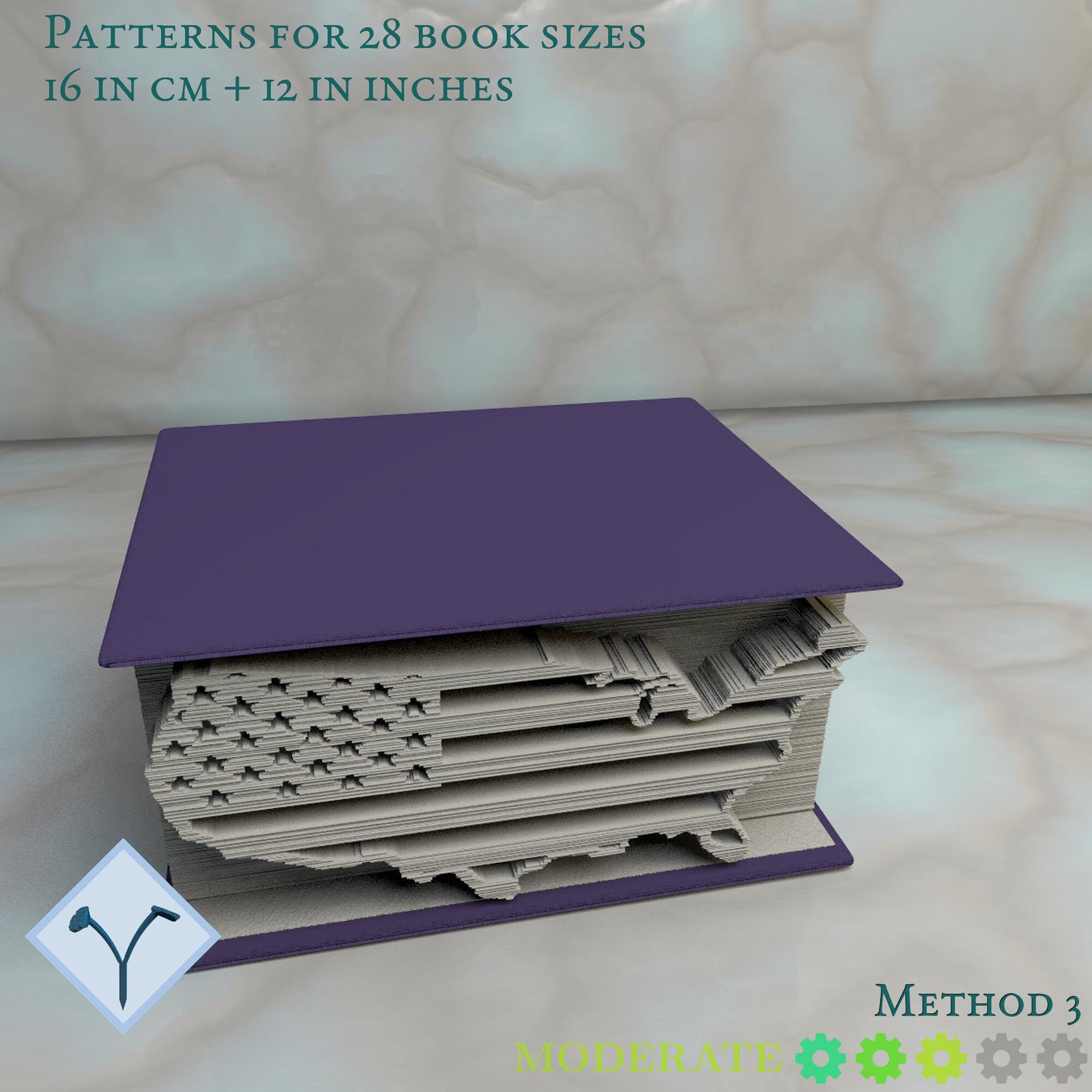 USA Border Outline With Flag: Book Folding Pattern - Etsy