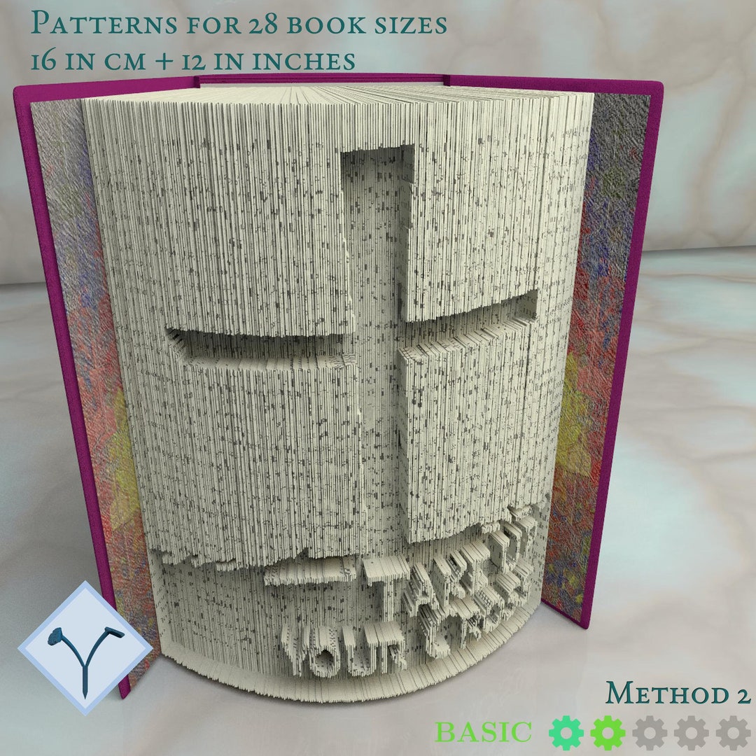 Cross: Book Folding Pattern, Instruction DIY Folded Book Art, Cut and ...