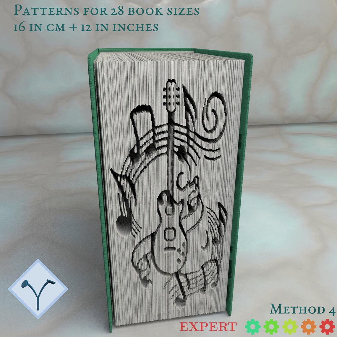 Guitar Musical Notes: Book Folding Pattern Instruction DIY - Etsy