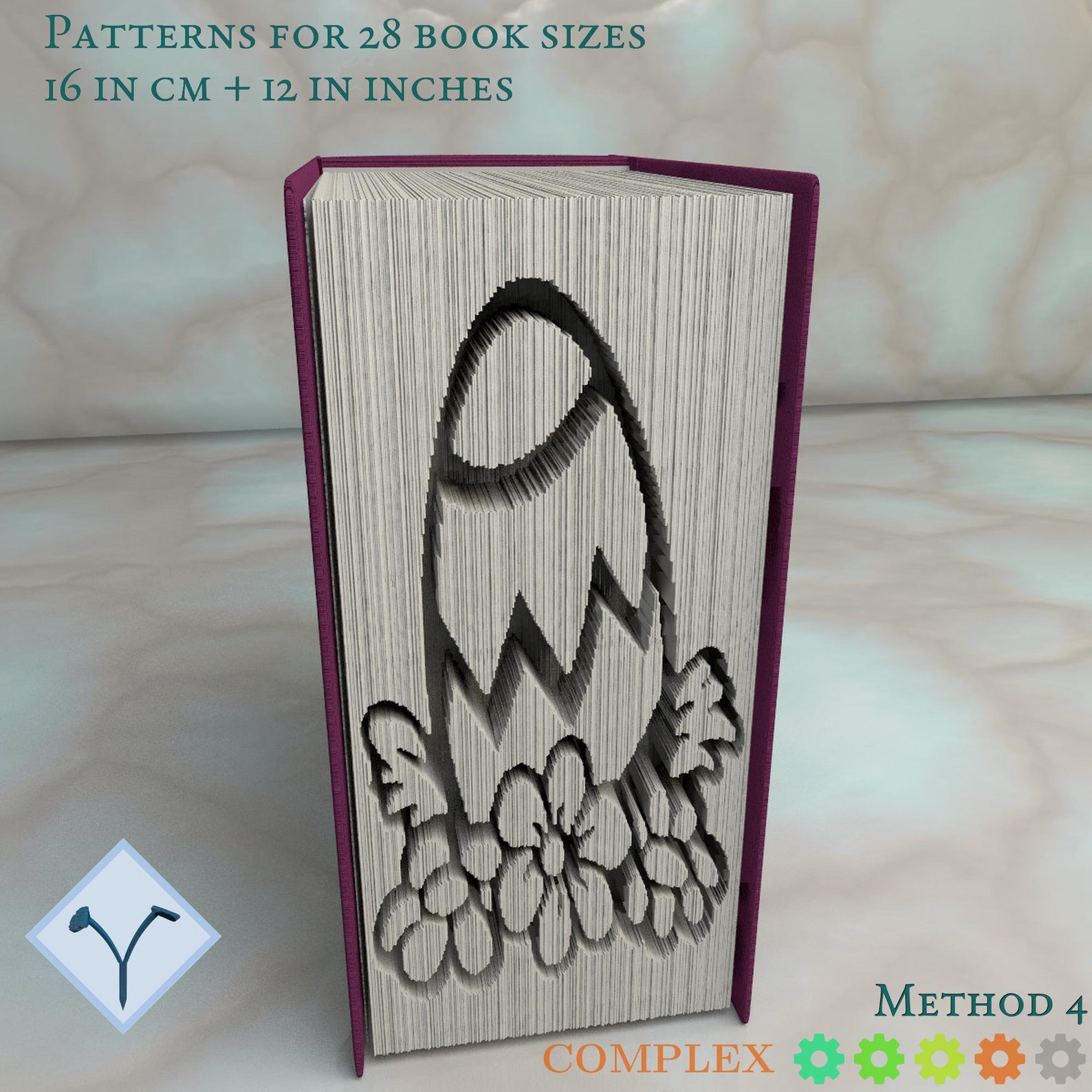 Easter Egg: Book Folding Pattern, Instruction DIY Folded Book Art, Cut ...