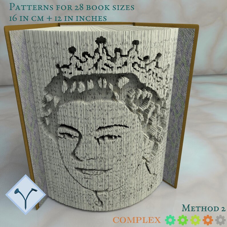 Queen Elizabeth II: Book Folding Pattern, Instruction DIY Folded Book ...