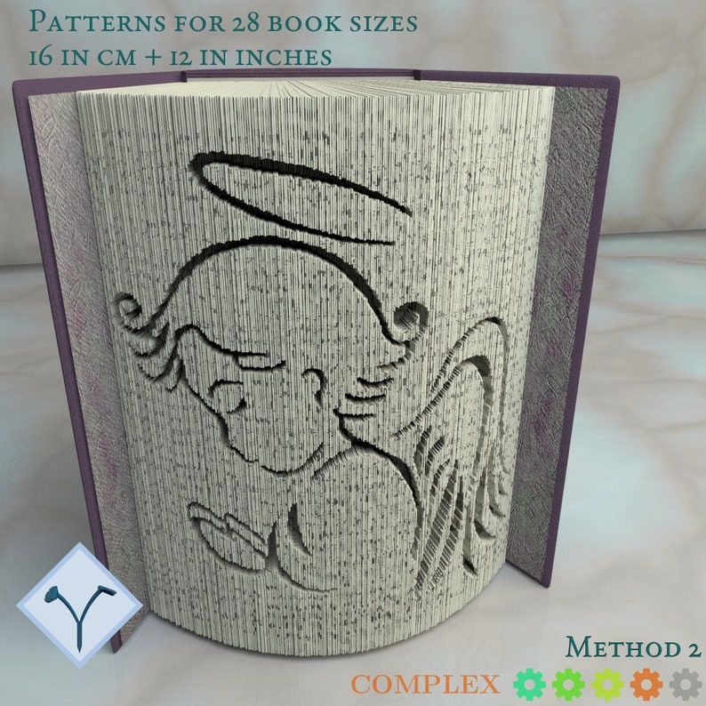 Praying Angel: Book Folding Pattern, Instruction DIY Folded Book Art ...