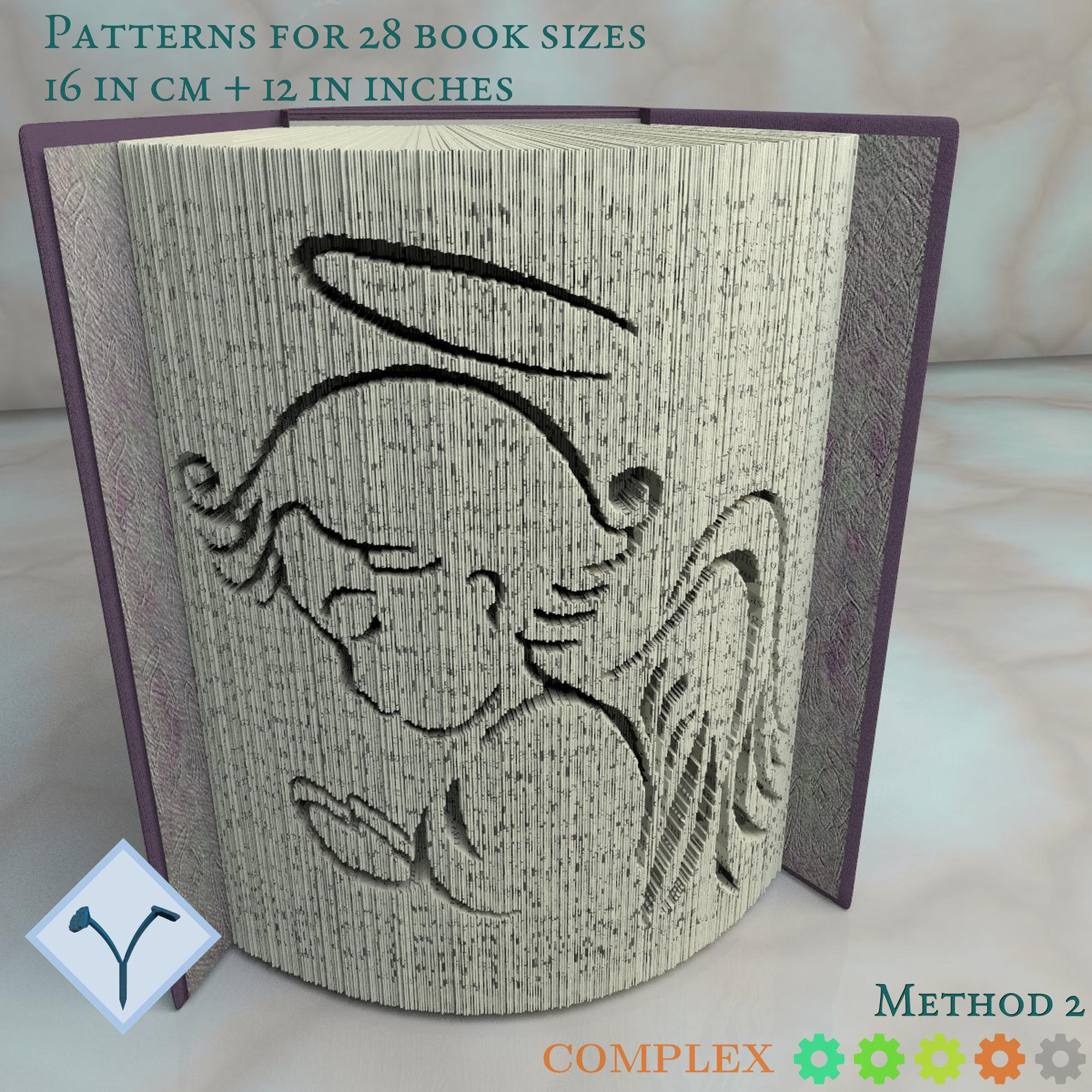 Praying Angel: Book Folding Pattern, Instruction DIY Folded Book Art ...