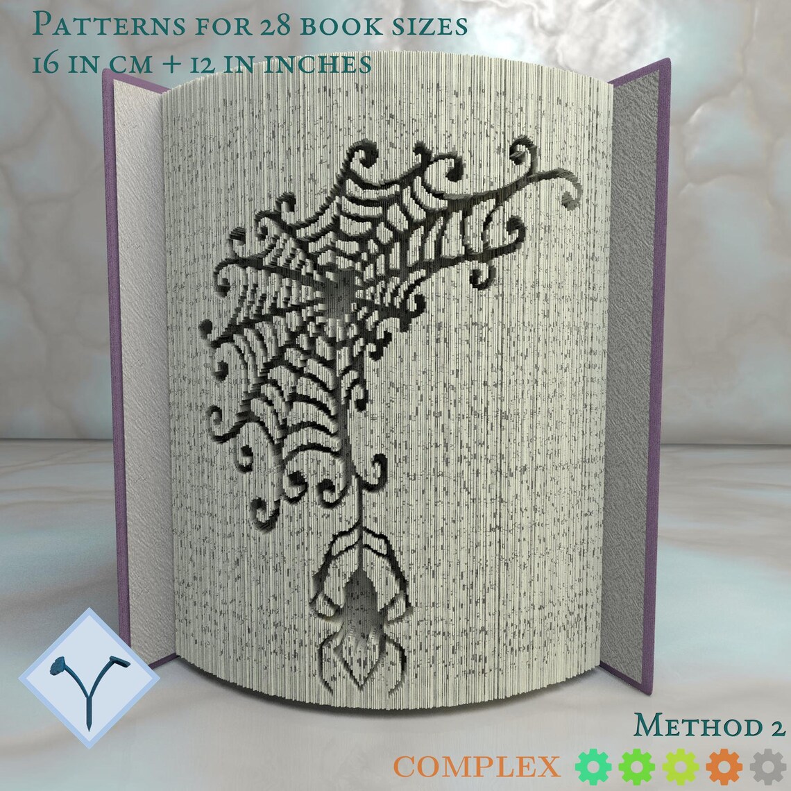 Spiderweb: Book Folding Pattern Instruction DIY folded book | Etsy