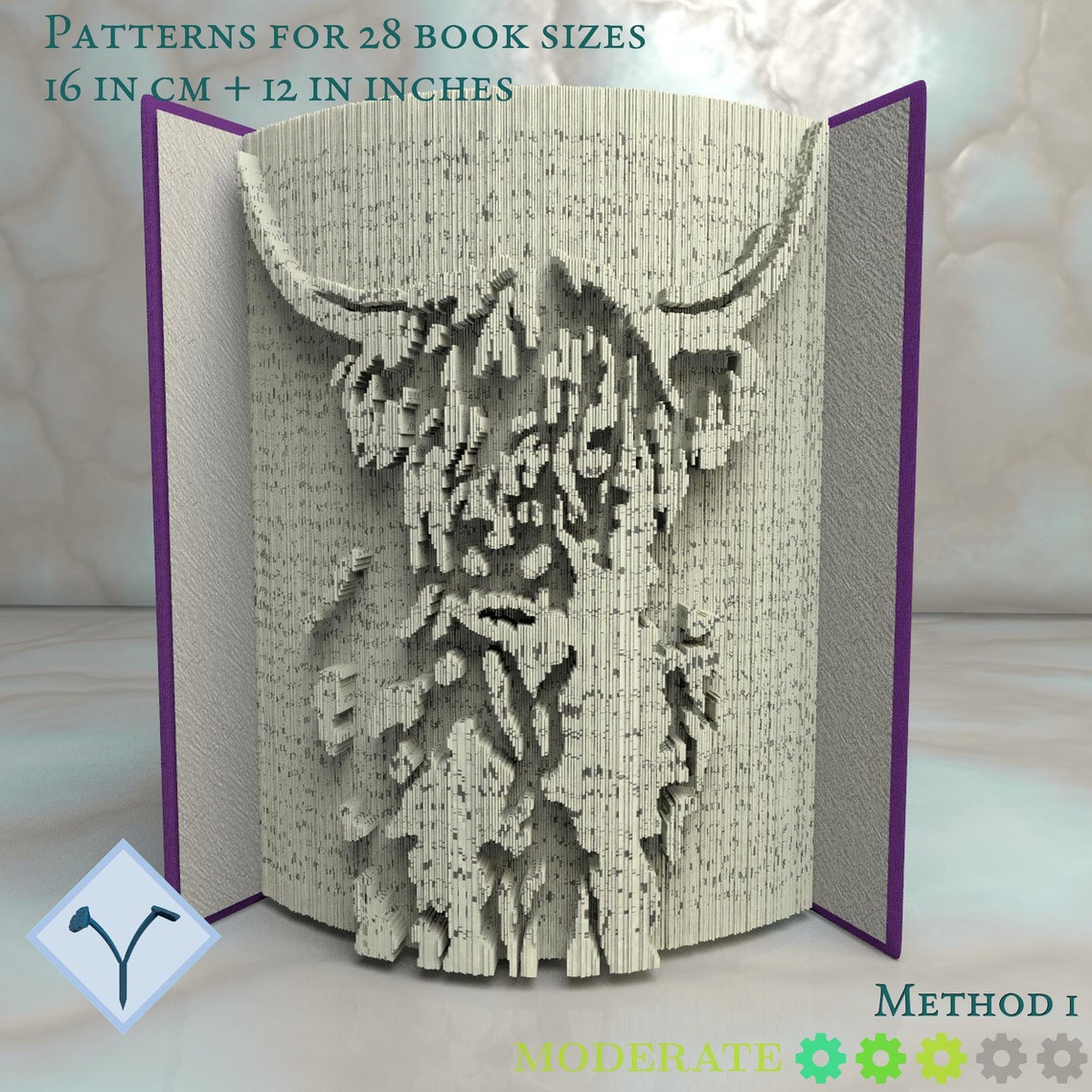 Young Bison, American Buffalo: DIY Cut & Fold Art, Book Folding Pattern ...