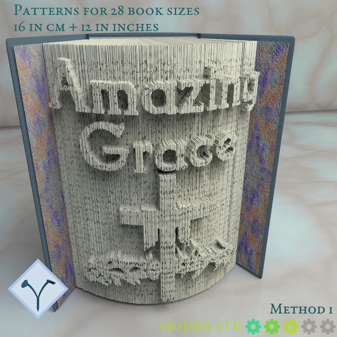 Cross Amazing Grace: Book Folding Pattern Instruction DIY - Etsy