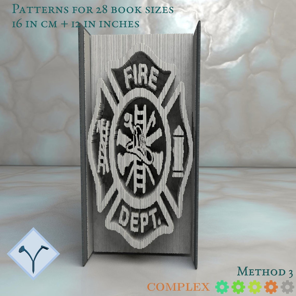 Firefighter Badge: Book Folding Pattern Instruction DIY - Etsy