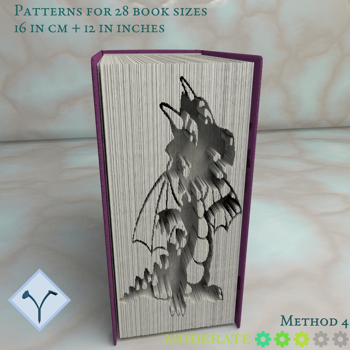 Cartoon Dragon: DIY Cut & Fold Book Art Pattern and Instructions (PDF ...