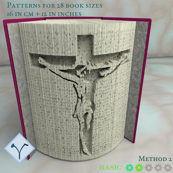 Jesus Crucifix: Book Folding Pattern Instruction DIY folded | Etsy