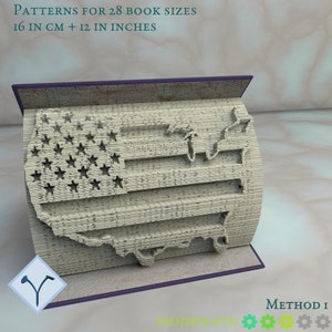 USA Border Outline With Flag: Book Folding Pattern, Instruction DIY ...