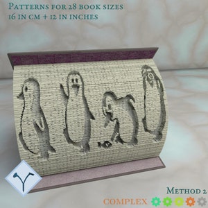 Penguins: Book Folding Pattern, Instruction DIY Folded Book Art, Cut ...