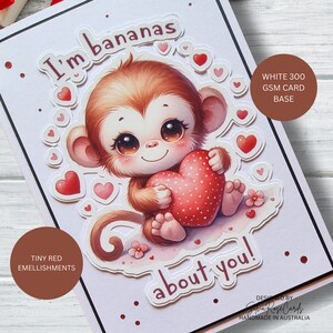 Friendship Birthday Valentine's Day Bananas About You Glossy Print ...