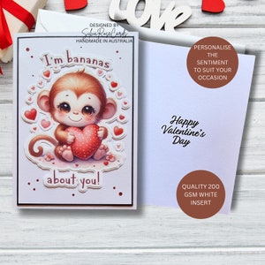 Friendship Birthday Valentine's Day Bananas About You Glossy Print ...