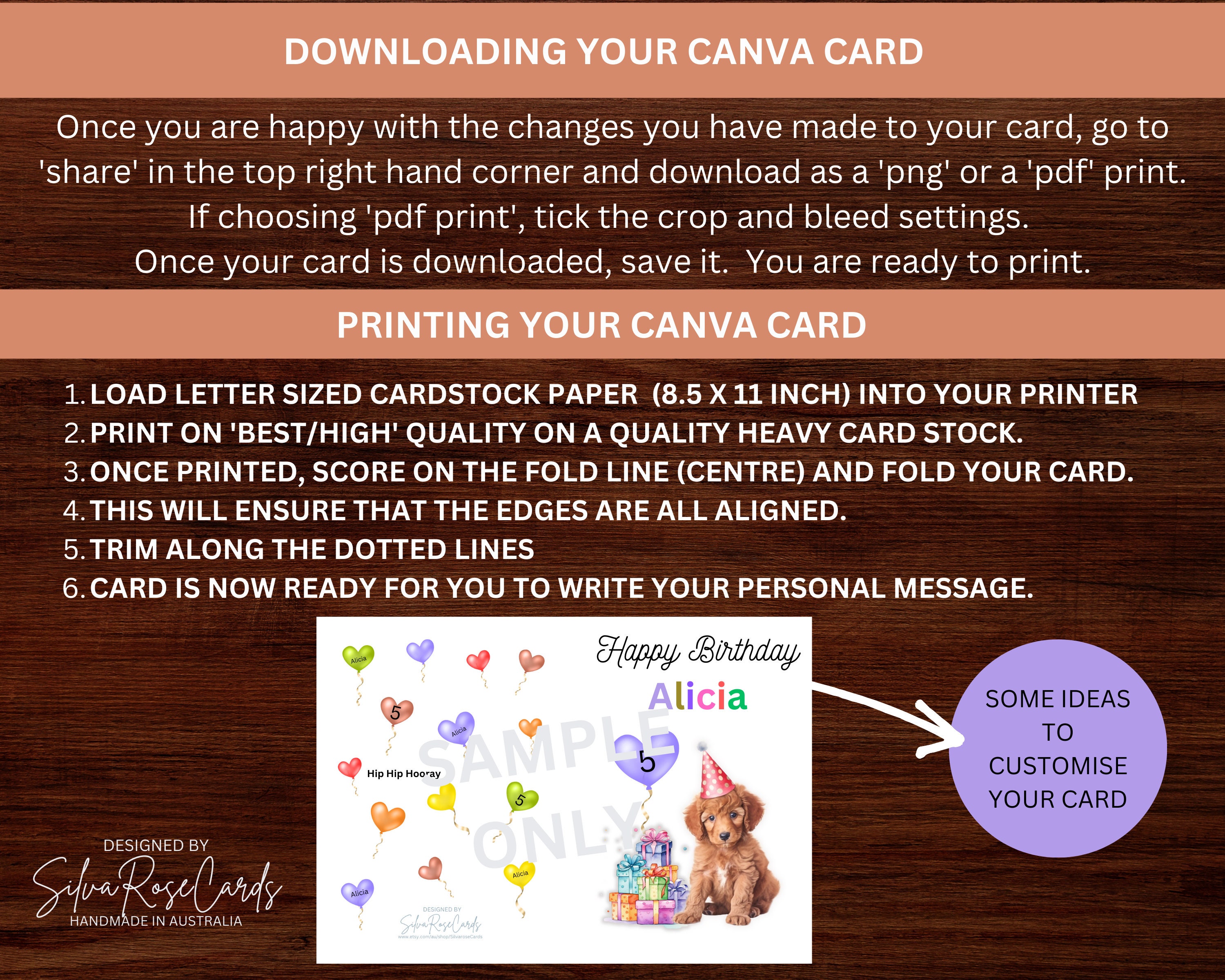 Happy Birthday Printable Digital Card birthday Canva - Etsy