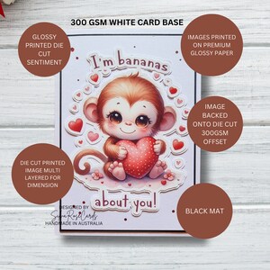 Friendship Birthday Valentine's Day Bananas About You Glossy Print ...