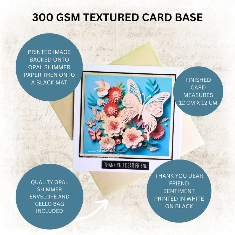 Thank You Friend Handmade Card, Custom Friendship Card, Thank You ...