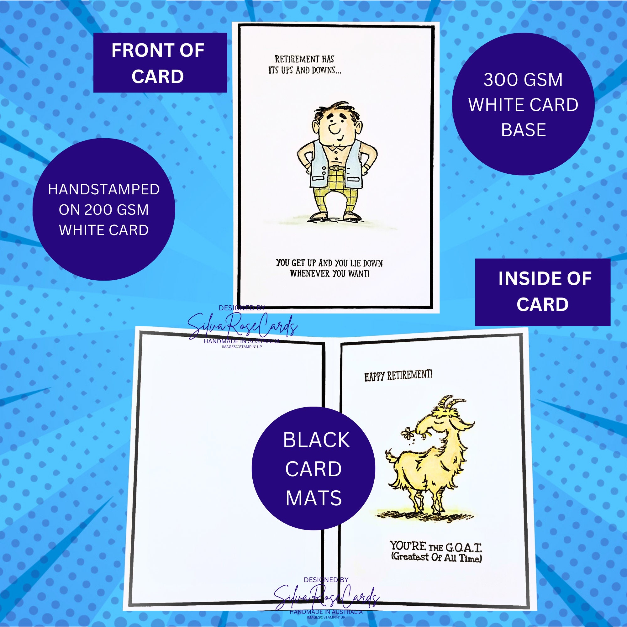 Retirement Handmade Card, Stampin up Senior Years, Way to Goat Stamp ...