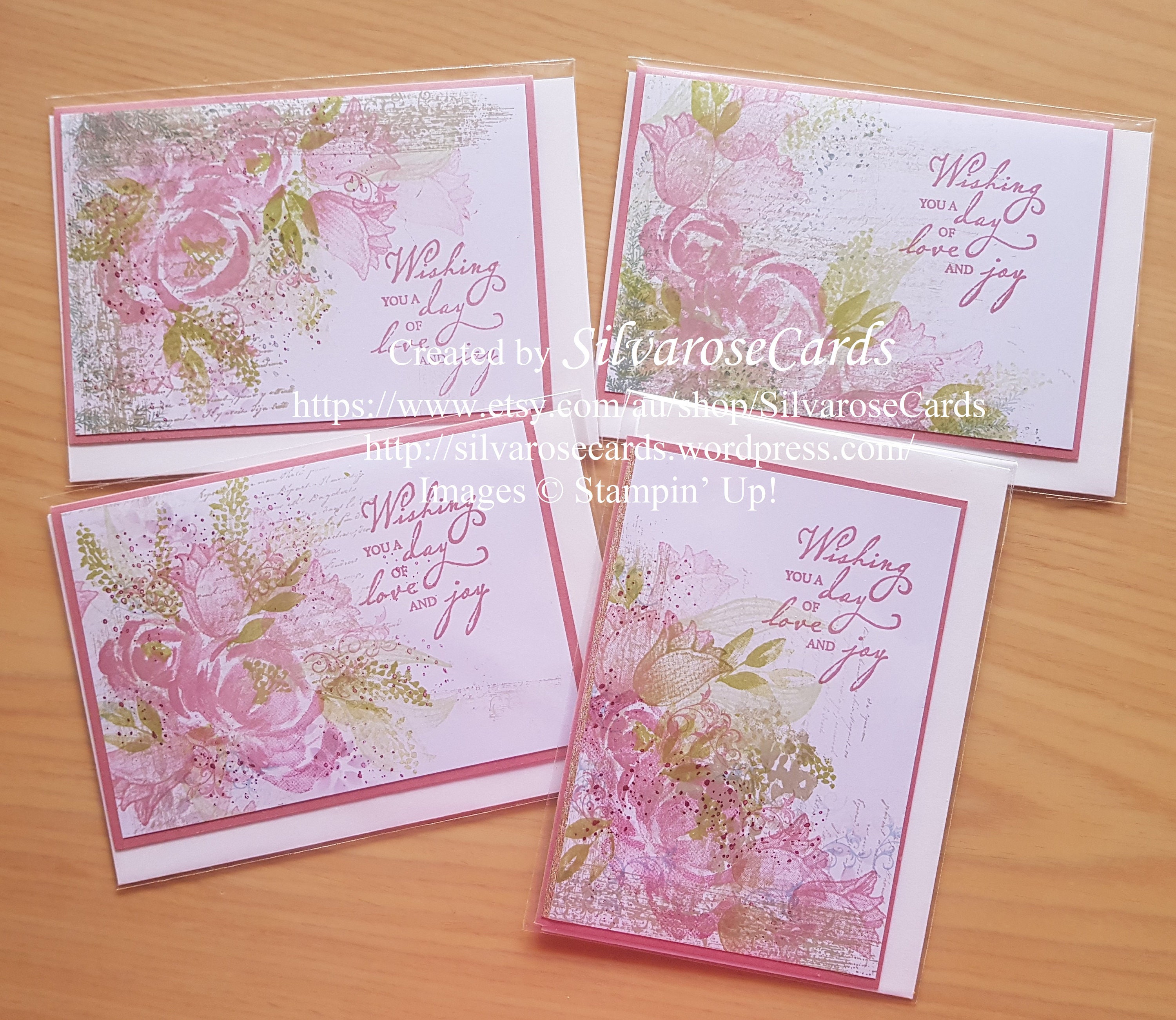 Handmade Love Cards, Multiple Set Handmade Cards, Love and Joy Cards ...