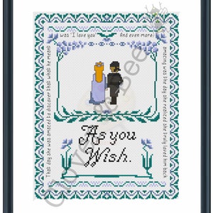 As You Wish Princess Bride Cross Stitch Pattern 8x11 - Etsy