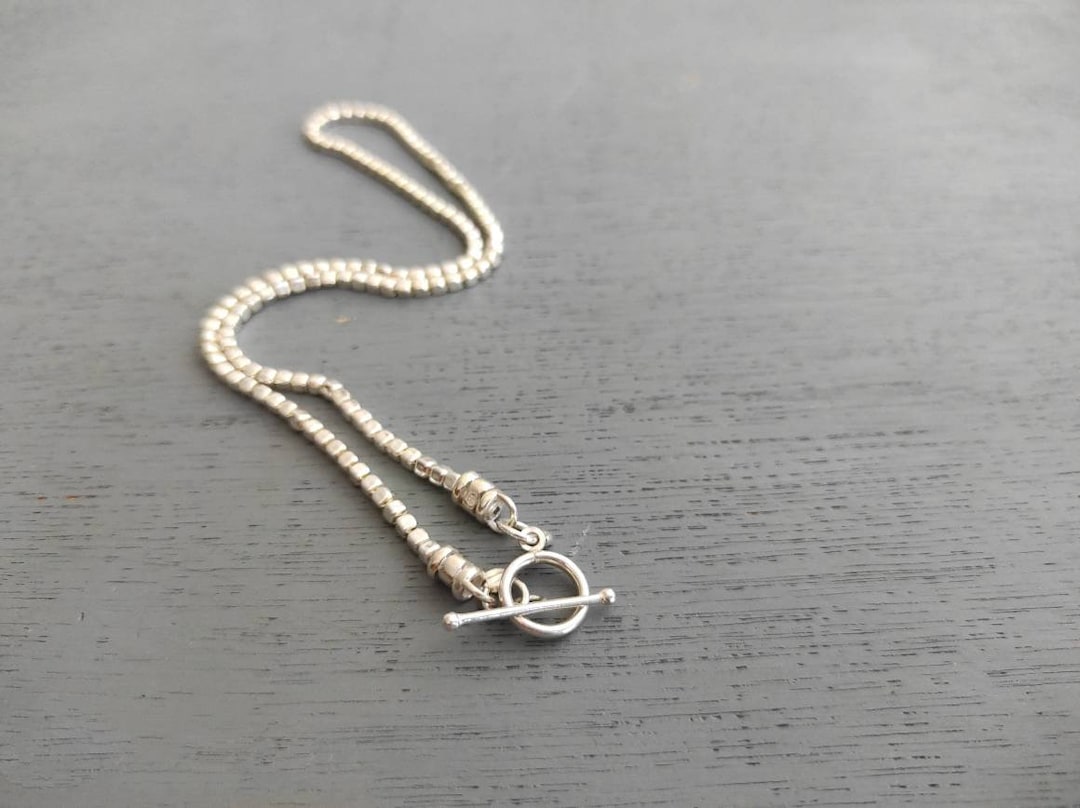 Toggle Tbar Necklace - Toggle Charm Pendant - Toggle Clasp Choker - T ...